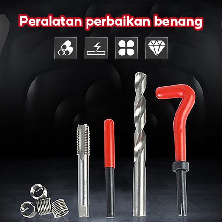 Recoil Helicoil Thread Repair Pro M6 M8 M5 M10 Alat Mobil Motor Ulir ...