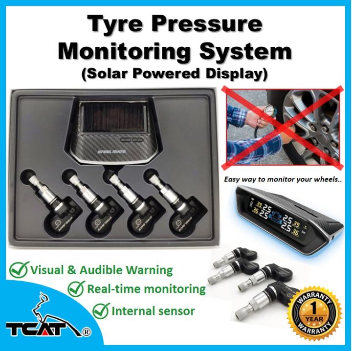 Steelmate TPMS Solar Power Tyre Pressure Monitoring System with LED ...