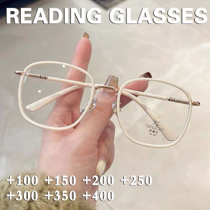 Pink Reading Glasses Anti-Blue Light Presbyopic Glasses For Women ...