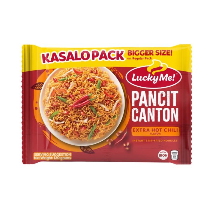 Lucky Me Pancit Canton Kasalo Pack Extra Hot Chili Flavor 120g | Lazada PH