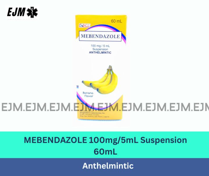 MEBENDAZOLE 100mg/ 5mL Suspension 60ml - Anthelmintic/Deworm for Human ...