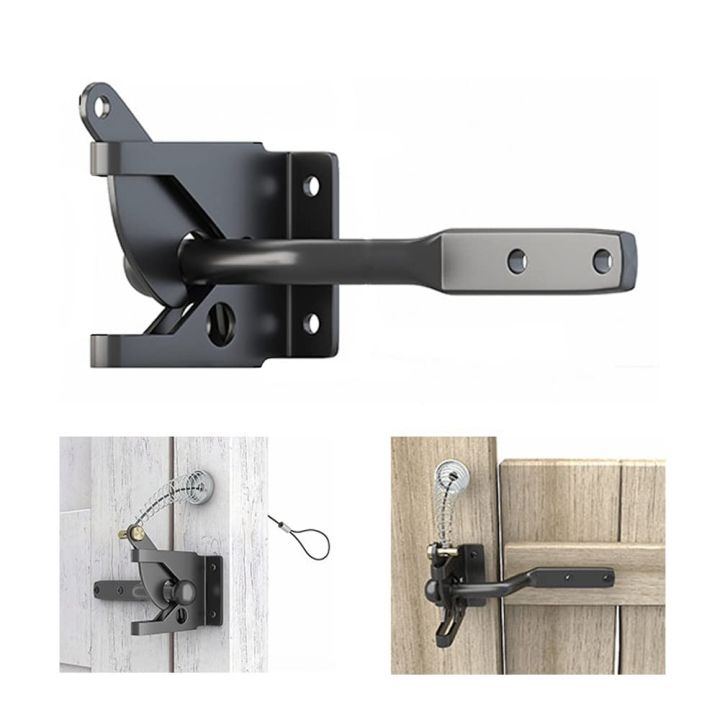 Self-Locking Gate Latch Post Mount Automatic Gravity Lever Single Side ...