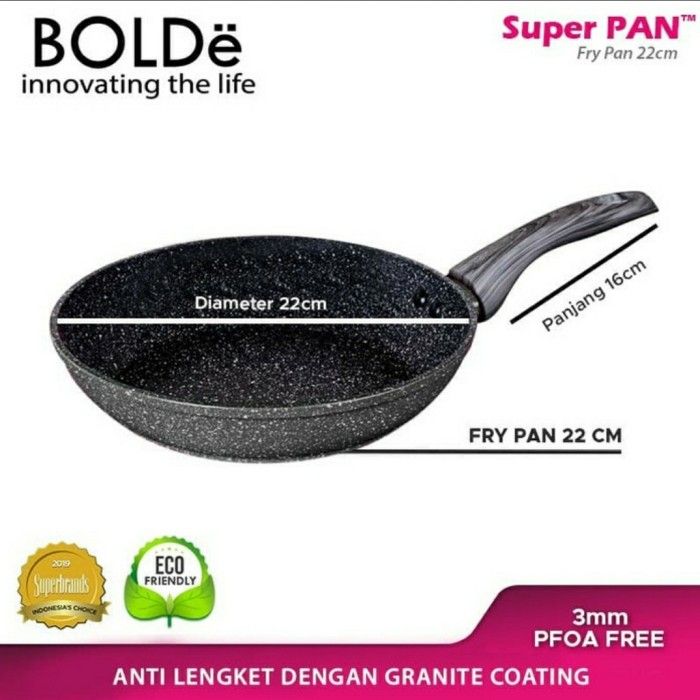 BOLDe Super PAN 22 cm Fry PAN BLACK DARK KNIGHT | Lazada Indonesia
