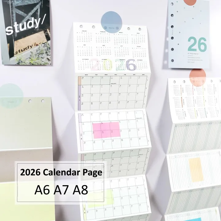 White Monthly Planner Refills Lightweight 2026 Calendar Refills ...