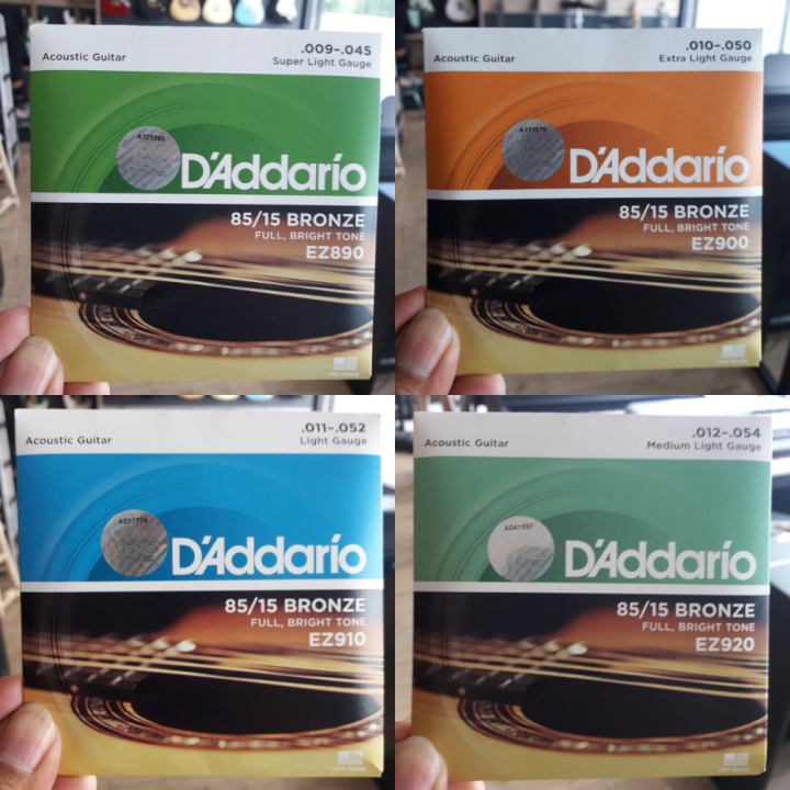 สายD'Addario แท้ 100% สายกีตาร์โปร่ง D'Addario เบอร์9 เบอร์10 เบอร์11 ...