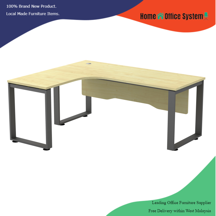 6 X 5 L Shape Office Table with Square Metal Leg - Home And Office ...