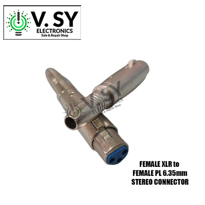 Male / Female XLR to Female PL 6.35mm Stereo Connector Adapter ...