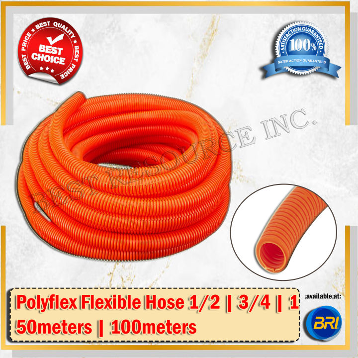 Polyflex Orange Conduit Flexible Hose 1/2 | 3/4 | 1 x 50meters | Lazada PH