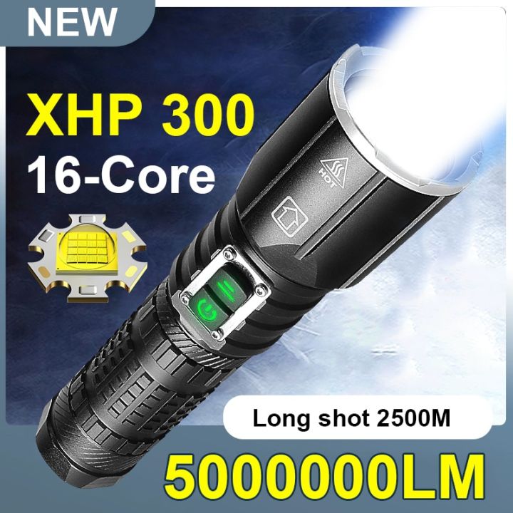 XHP300 flash lights rechargeable LED flashlight rechargeable flashlight ...