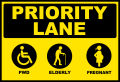 SIGN PRIORITY LANE SIGNAGE PVC TYPE OR PLASTIC LAMINATED WATERPROOF AND ...