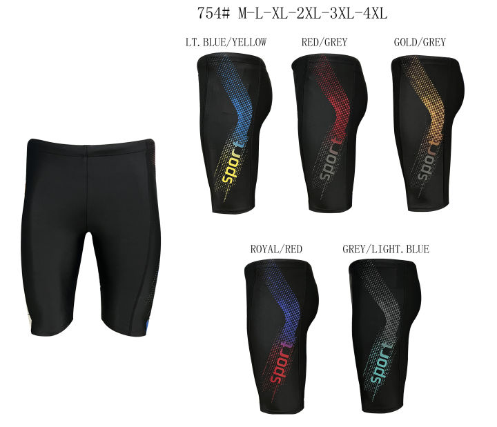 กางเกงว่ายน้ำชาย กางเกงขาสั้นขาสามส่วน แต่งแถบสีสวย รุ่น754 | Lazada.co.th
