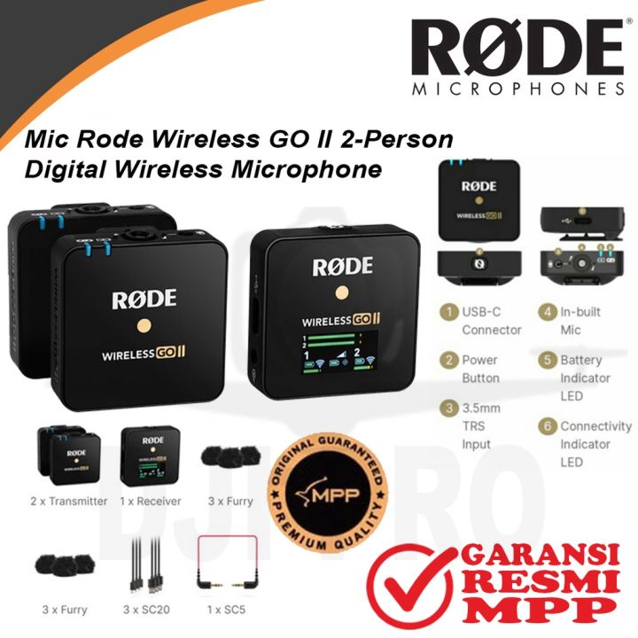 Mic Rode Wireless GO II 2-Person Digital Wireless Microphone Original ...