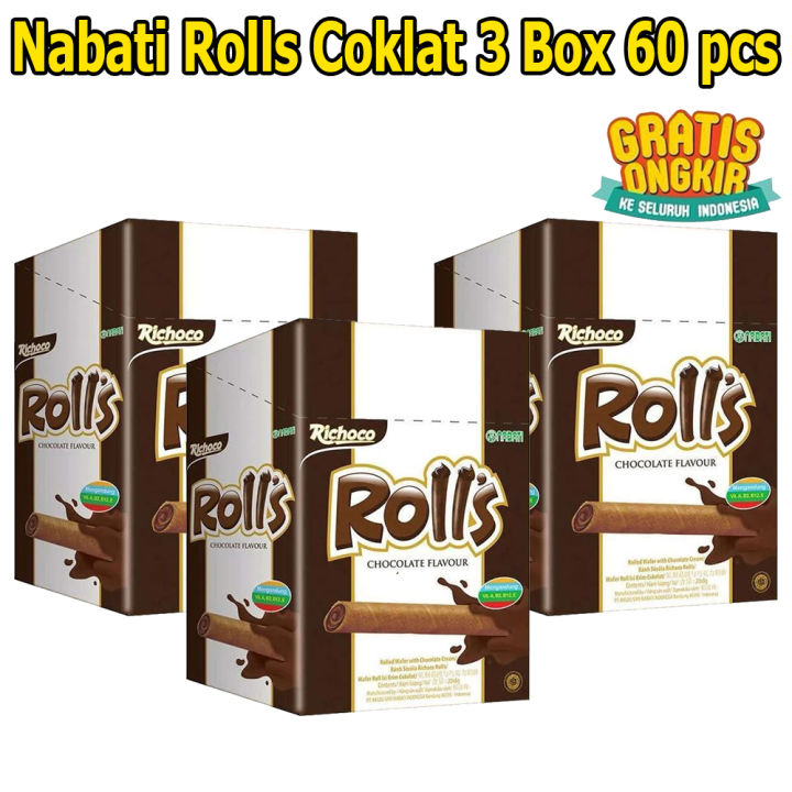 Nabati Rolls Coklat 8 gram 1 Box 20 pcs | Lazada Indonesia