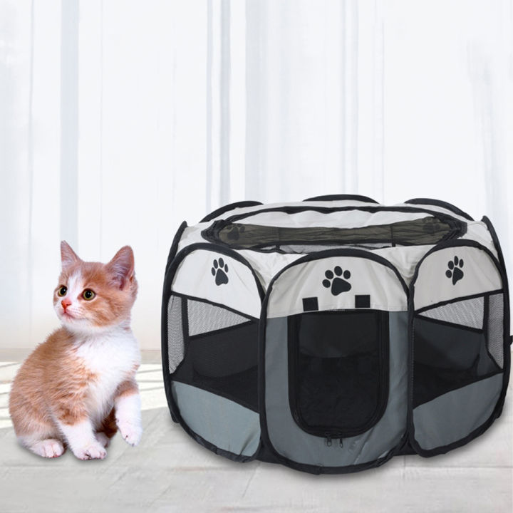 Portable Folding Pet Tent Dog House Octagonal Cage for Cat Tent Playpen ...
