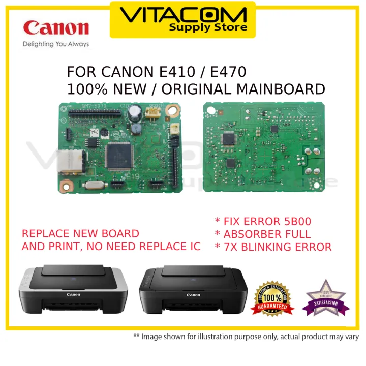 CANON E410 E470 ORIGINAL & NEW MAINBOARD FIX ERROR 5B00, COUNTER ERROR, ABSORBER FULL, 7X ERROR ...