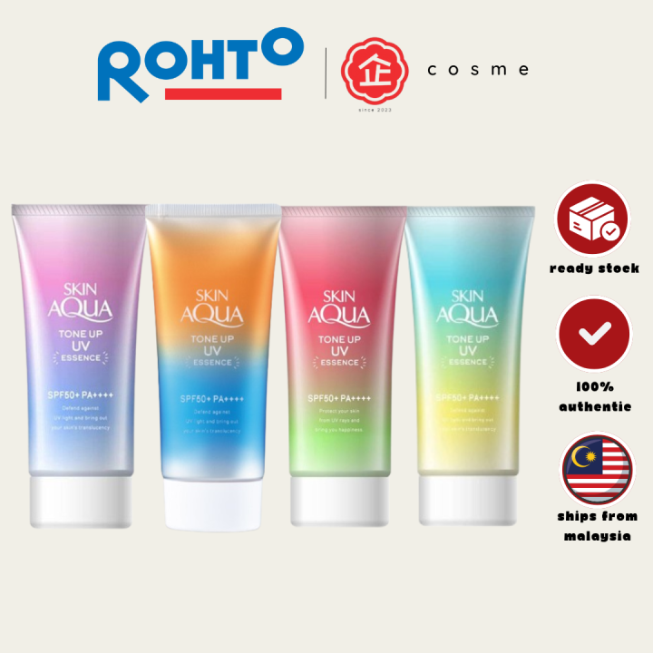 ROHTO Skin Aqua Tone Up UV Essence SPF50+ JP/JAPAN (80G)『PRODUCT OF JAPAN 🇯🇵』 | Lazada