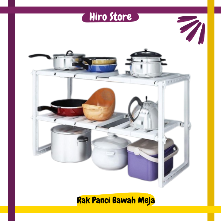 Rak panci bawah wastafel rak 2 susun serbaguna rak 2 susun bawah ...