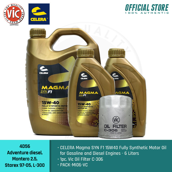 VIC Oil Filter C-306 + CELERA Magma SYN F1 15W40 Fully Synthetic Car ...