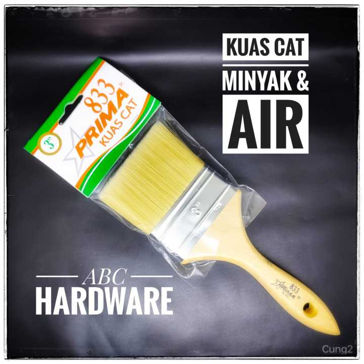 PRIMA Kuas cat Putih 3 inch - Kuas cat Minyak dan Air - Kuas cat tembok ...