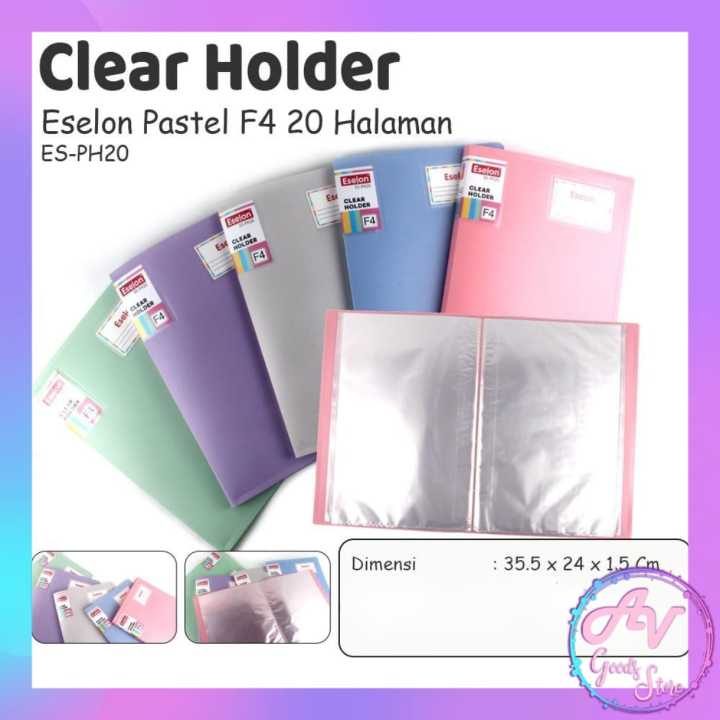 Clear Holder F4 PASTEL / Clear Holder isi 20 40 60 lembar / Document ...
