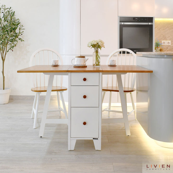 Livien Meja Makan Lipat Serbaguna Dining Table Transformer Maple Story ...