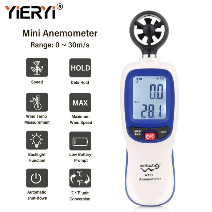 Yieryi Digital Anemometer Tester Wind speed Meter Air Flow instrument ...