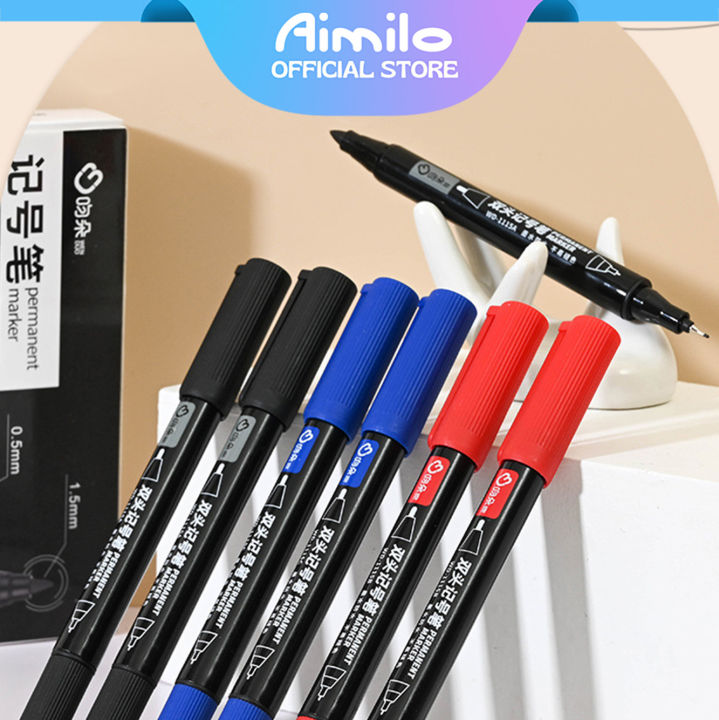 [READY] Aimilo Spidol Permanen 2 Kepala Tahan Air Tidak Luntur Tinta ...