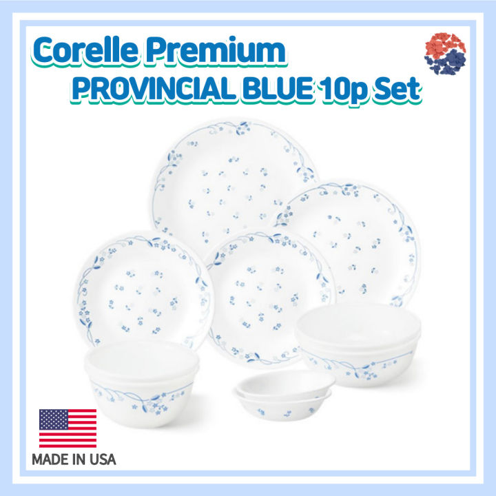 Corelle Premium PROVINCIAL BLUE 10p Set/Corelle USA set/Plate Set ...