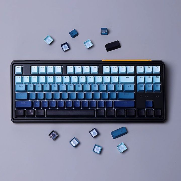 【Keycap Only】Moonrise Keycap Gradient Blue Shine Through Key Cap 104 ...