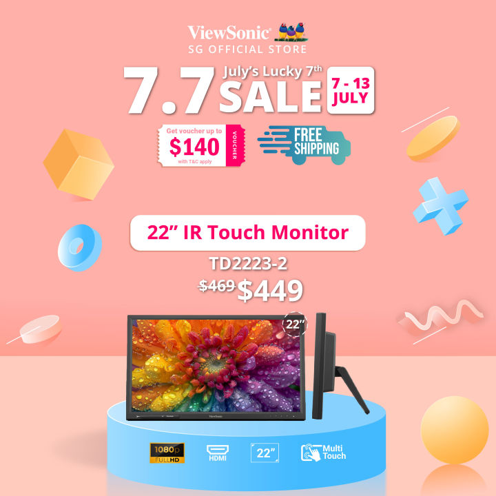 TD2223-2 - ViewSonic 22” FHD 75Hz IR Touch VA Monitor | Lazada Singapore