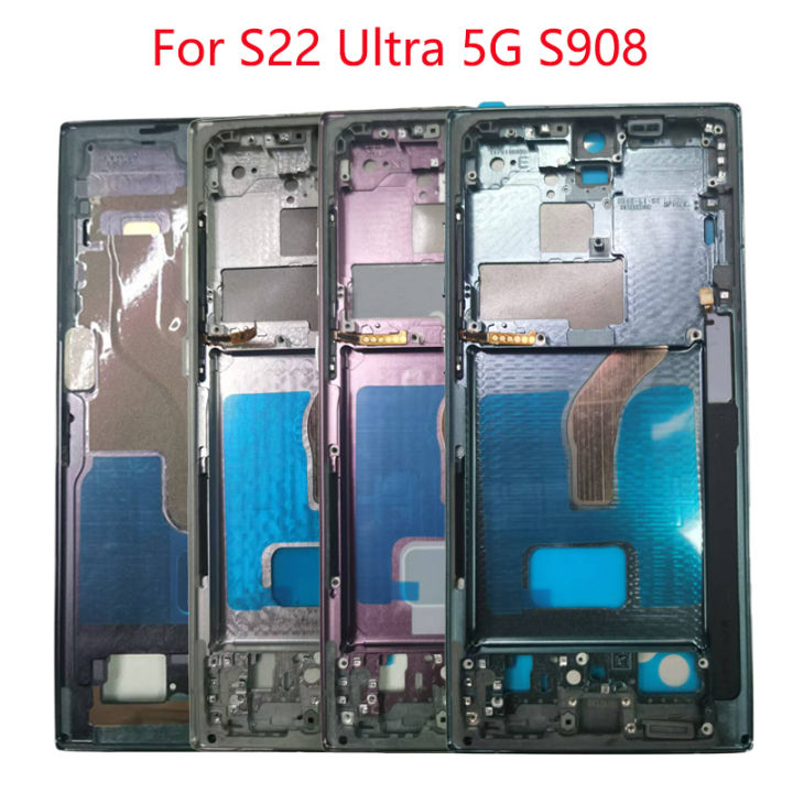 Metal LCD Frame For Samsung Galaxy S22 Ultra 5G S908 Middle Frame Bezel ...