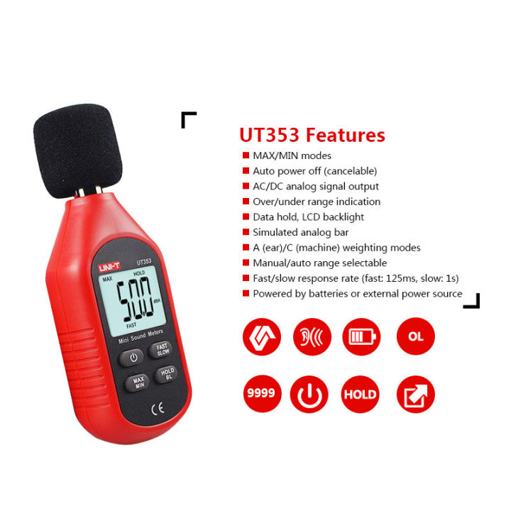 Original UNI-T Mini Light Meter Digital Luxmeter UT333 UT353 UT363 ...