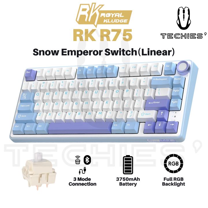[READY STOCK] Royal Kludge R75 Mechanical Keyboard 75% 81 Key RGB Tri ...