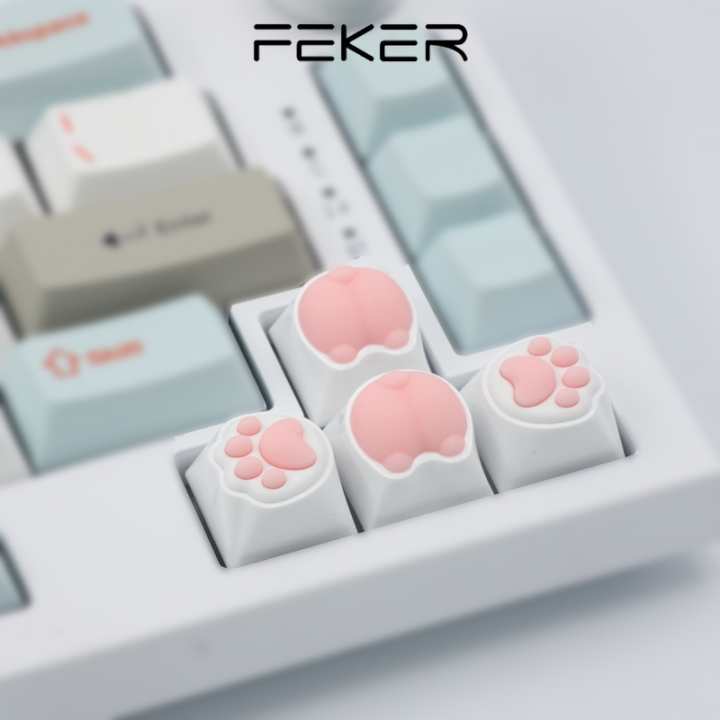 Feker Mechanical Keyboard Key Cap Silicone Cute Cat Paw Keycap Cherry ...
