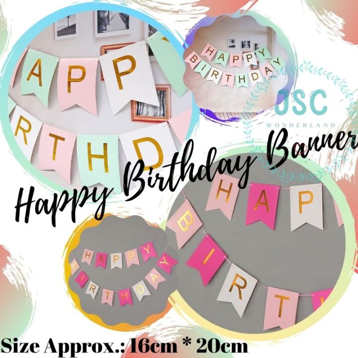 Happy Birthday Banner (Large 16cm x 20cm) Birthday Banner Bunting Fish ...