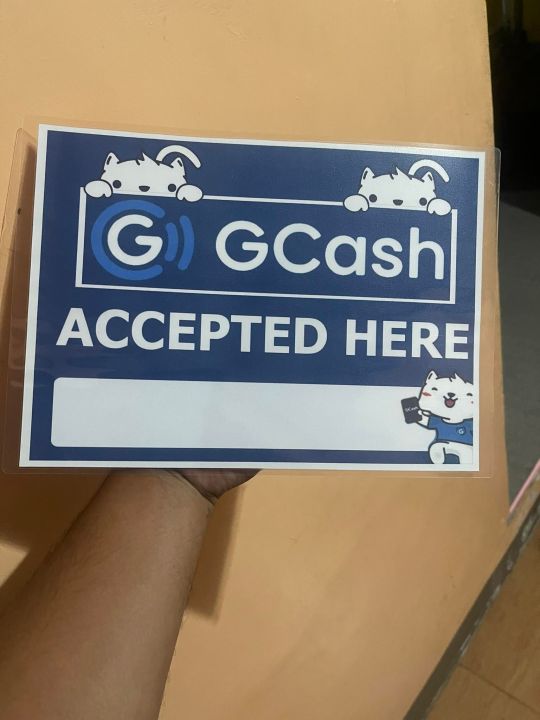 GCASH Accepted Here Signage (a4 size laminated) | Lazada PH
