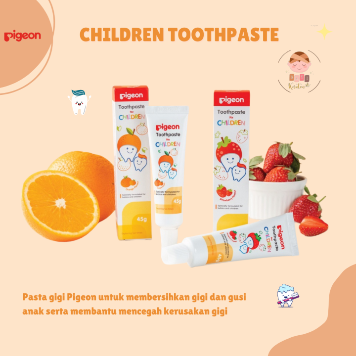 PIGEON Toothpaste Orange & Strawberry 45Gr { Pasta Gigi Bayi Anak ...