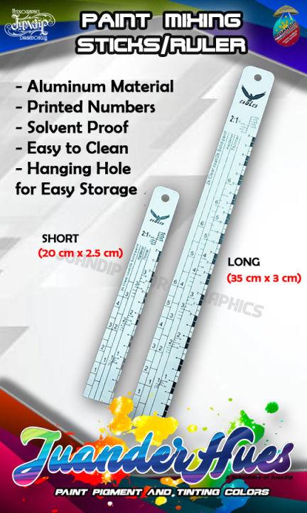Paint Mixing Tool Aluminum Ruler Mixing Stick Paint Stirrer | Lazada PH