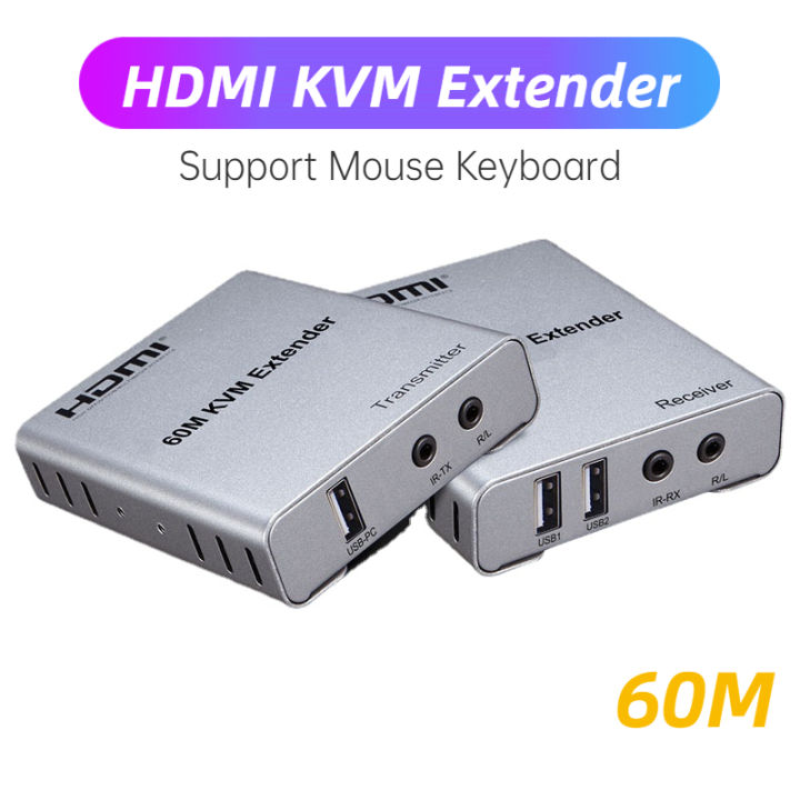 HDMI KVM Extender over Cat5/6 Ethernet Cable to 60M 1080P 60Hz HDMI USB ...