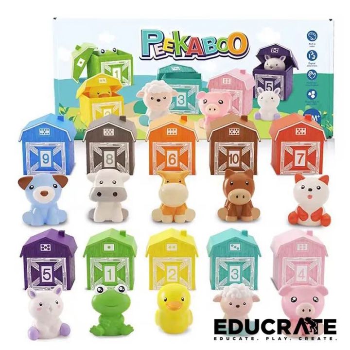 educratePH Peekaboo Animal Barn Finger Puppet Fine motor skill | Lazada PH
