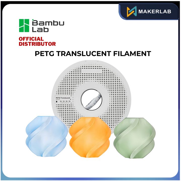 Bambu Lab PETG Translucent 3D Printer Filament 1.75mm 1KG | Lazada PH