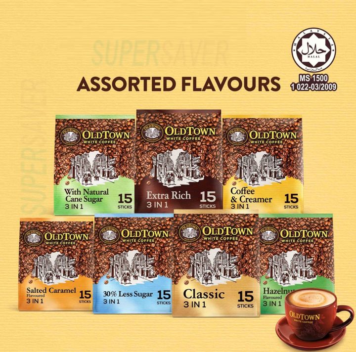 OLD TOWN White Coffee 3 In 1 / 2 In 1 / Milk Tea / Nan Yang/ Hazelnut/ Salted Caramel Oldtown ...