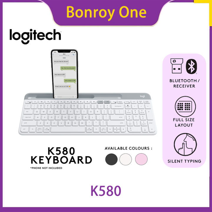 Logitech K580 Wireless Slim Keyboard with Integrated Number Pad. Multi ...