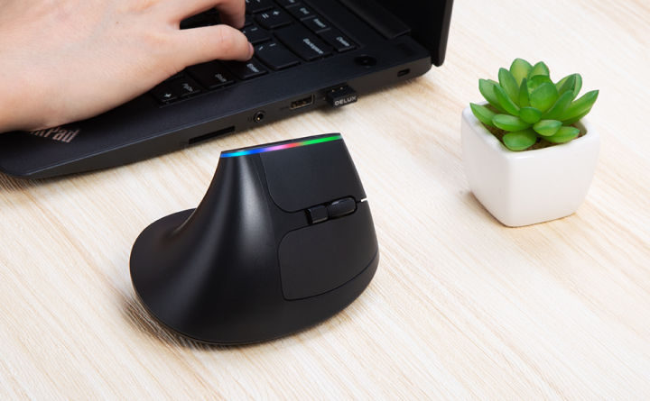 Delux M618DB Wireless Vertical Mouse Ergonomic 6 Buttons MAX 2400DPI 2.4GHz Bluetooth ...