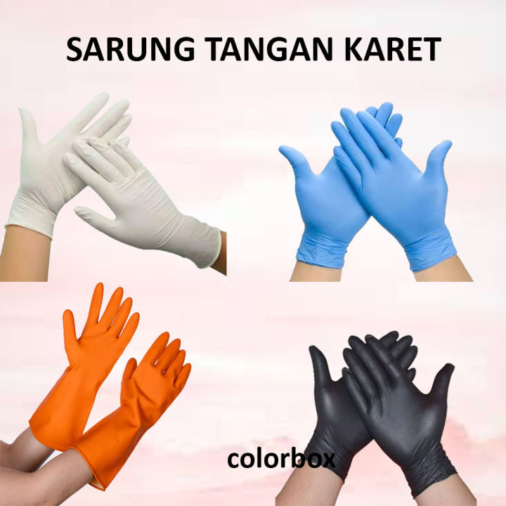 MR Sarung Tangan Karet Lateks Panjang / Pendek Untuk Industri Kimia ...