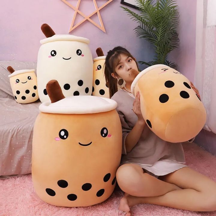 25-50cm Boba Plushie Bubble Milk Tea Soft Toy Pillow/ Bottble Tea ...