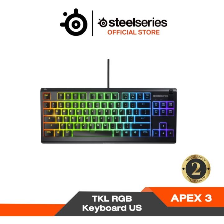 SteelSeries Apex 3 TKL RGB Gaming Keyboard คีบอร์ดเกมมิ่ง Ten Key Less ...