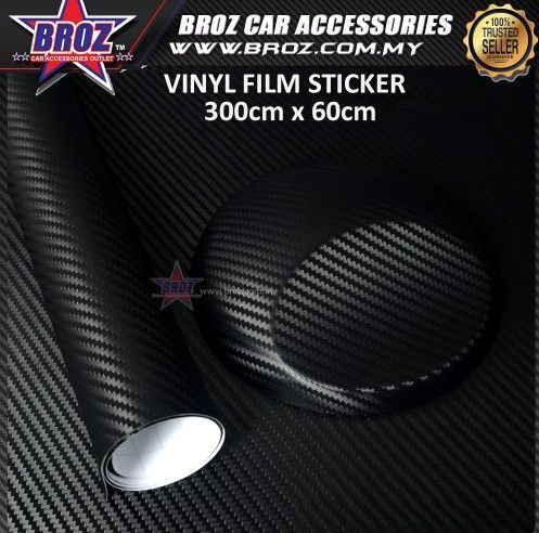 300cmX60cm Matte Carbon Black vinyl film/ carbon fibre sticker 5D ...