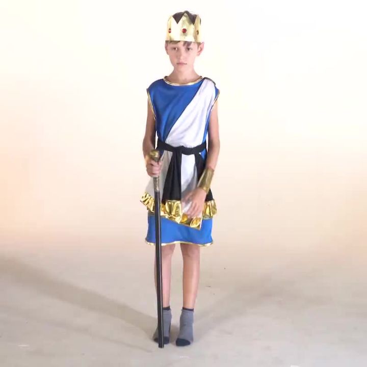 Halloween Costume Children's Male Roman Goddess Greek Queen cos Long ...
