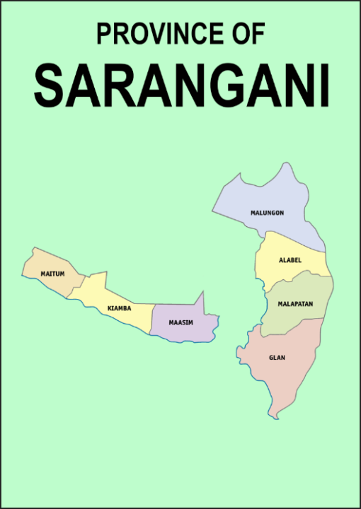 Sarangani Province Map A4 Waterproof Laminated Chart | Lazada PH